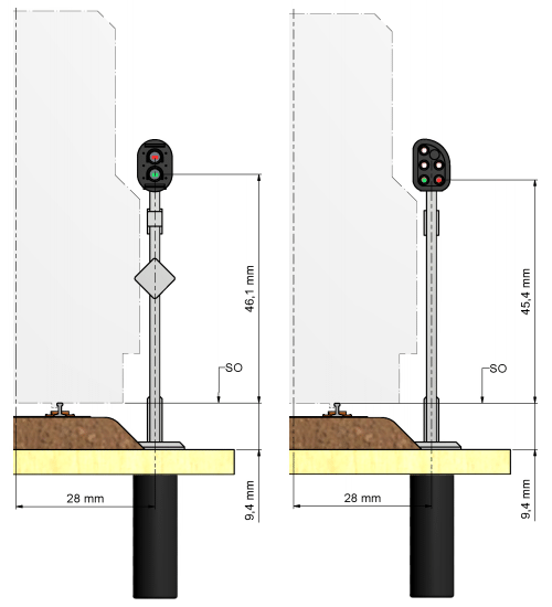 Daglyssignaler fra Togcenter Gentofte